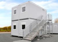 China 2 Floor Flat Pack Prefab Container Van House With Light Steel Frame Sandwich Panel Wall for sale