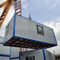 China 2 Floor Flat Pack Prefab Container Van House With Light Steel Frame Sandwich Panel Wall for sale