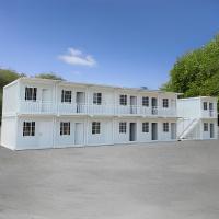 China 2 Floor Flat Pack Prefab Container Van House With Light Steel Frame Sandwich Panel Wall for sale