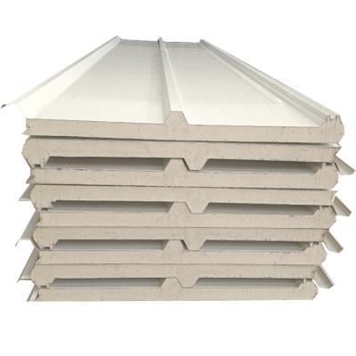 China Insulated Wall Rock Wool Roof Sandwich Panels With PU Polyurethane Core Material for sale