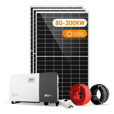 China Grid Tie Home Battery System 80KW 200KW Solar System For Commercial Use TUV for sale