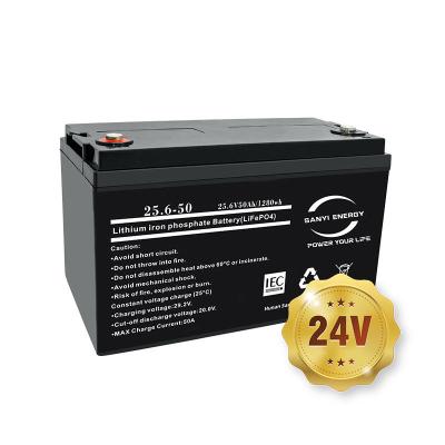 China 25.6V 50Ah Lithium EV Battery RV Rechargeable Lithium Iron Phosphate Battery for sale