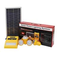 China LiFePO4 Battery With 4 Bulb Portable Solar Lighting System Phone Charger Power Station for sale