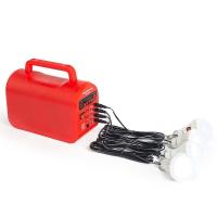 China 10W Solar Lighting System With 4 Bulbs Portable Mini Outdoor Camping Speaker Radio for sale