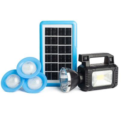 China Home Outdoor Micro Solar System Kit With 3COD Light Bulb Solar Panel And Lamp for sale