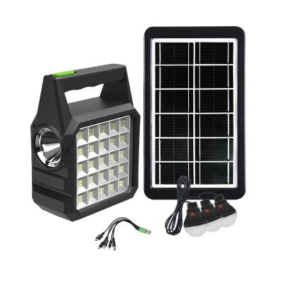 China Home Mini Solar Lighting System 80W Indoor Energy Saving Flashlight With Panel for sale