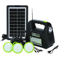 China 4500mah Solar Charging Lighting System Kits With Music And FM Radio Function for sale