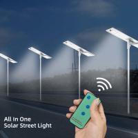 China 40w 60w 80w LED Integrated Solar Street Lights Automatic Robot Self Cleaning for sale