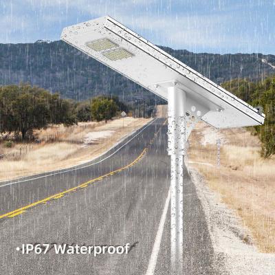 China 40w 60w 80w LED Integrated Solar Street Lights Automatic Robot Self Cleaning for sale