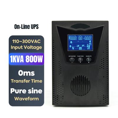 China No Break Online UPS 800w Uninterruptible Power Supply 1kva With Lcd Display Build In Battery for sale
