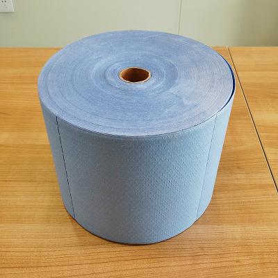 China 125gsm Industrial Wipes 900pcs Jumbo Canvas Paper Roll White For Workshop for sale