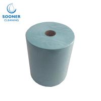 China 100gsm Industrial Cleaning Wipes Heavy Duty Pulp 55% + Pet 45% Spunlace Non Woven for sale