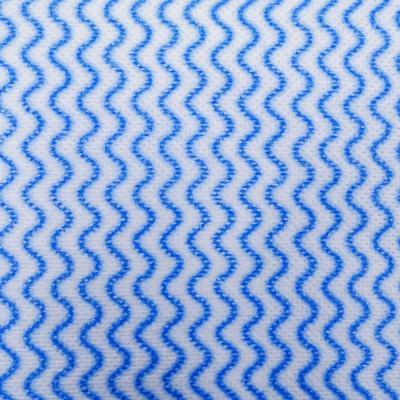 China 30cm Blue Wave Printed Spunlace Nonwoven For Food Service for sale