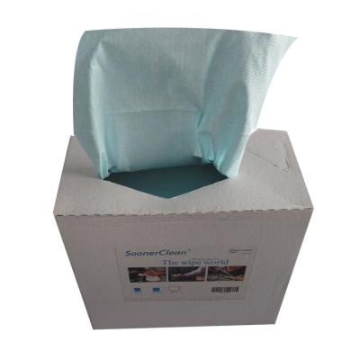 China Woodpulp Polyester Degreasing Industrial Cleaning Wipes for sale