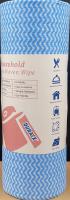 China Blue Wave Line Spunlace Disposable Kitchen Wipes 100gsm for sale
