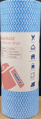 China Blue Wave Line Spunlace Disposable Kitchen Wipes 100gsm for sale