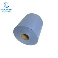 China Blue Lint Free Wood Pulp Spunlace Non Woven Cloth For Automotive Wiping for sale