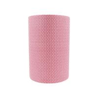 China Red Wave Pattern Cleaning Cloth Spunlace Non Woven Fabric 100gsm for sale