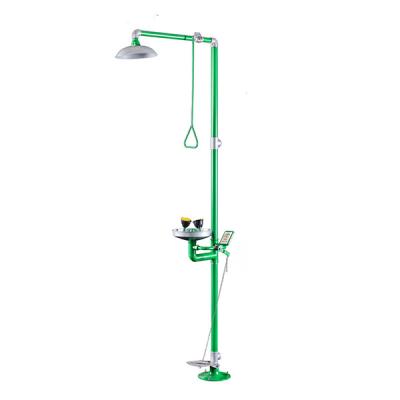 China 120 - 180L/min Flow Emergency Shower And Eyewash Green With ABS Plastic Cover for sale