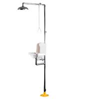 China SS304 Emergency Shower And Eyewash 120 - 180L/min With White Linkage Cover for sale