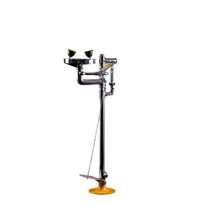 China Vertical Pedals Emergency Eyewash Shower Station Standing For Factory Lab for sale
