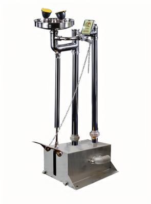 China Small Combination Emergency Shower And Eyewash Pedal Mounted Stainless Steel Material for sale