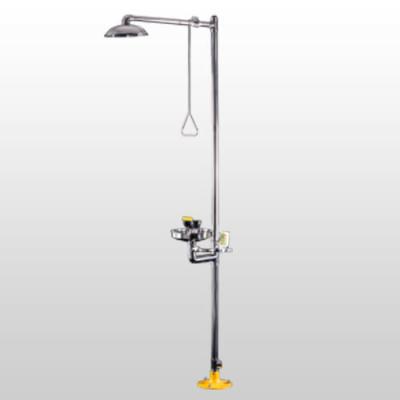 China 304 Stainless Steel ANSI Z358.1-2014 Compliant Self-Draining Emergency Shower and Eyewash with Floor Mounted Installation for sale
