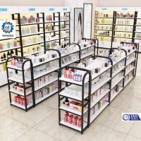 China Custom Corrosion Protection Slatwall Metal Retail Shelving 300mm Width For Store for sale