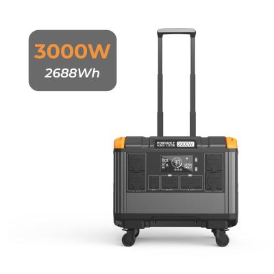 China 3000W Portable Solar Generator with LiFePO4 Battery 2688Wh Capacity MPPT Controller for Outdoor Power for sale