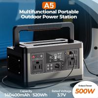 China 500W 520Wh Portable Power Station with Solar Charging - Lithium Battery Energy Storage Power Bank for sale