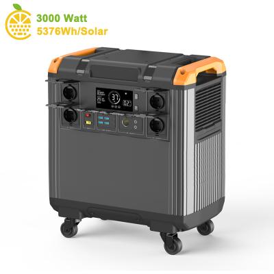 China 3000W Portable Power Station with 5376Wh LiFePO4 Battery, MPPT Controller and UPS Function for Outdoor Camping for sale