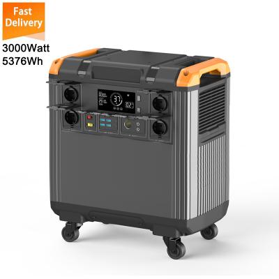 China 5376Wh LiFePO4 Portable Power Station with 3000W Pure Sine Wave AC Output and Fast 4-Hour Charging for sale