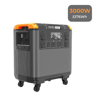 China 3000W Portable Power Station with 5376Wh LiFePO4 Battery and Solar Charging for Outdoor Camping for sale
