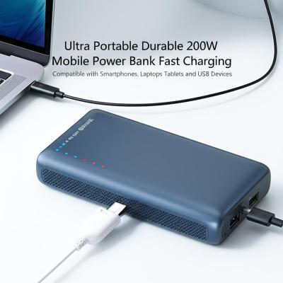 China Ultra Portable Durable 200W Mobile Power Bank Fast Charging Compatible with Smartphones Laptops Tablets and USB Devices for sale