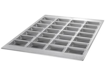 China 28 Compartment Glazed Aluminized Steel Mini Loaf Pan 6.4 oz Capacity Baking Tray for sale