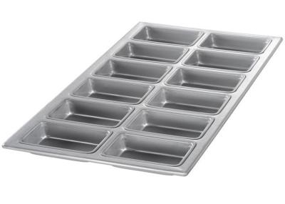 China 12 Compartment Mini Loaf Baking Pan 26 Gauge Glazed Aluminized Steel NSF Commercial Bakeware for sale