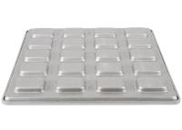 China Aluminized Steel 22 Gauge 20 Cavity Square Ciabatta Roll Pan Baking Tray NSF for sale