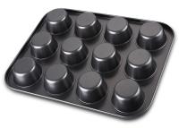 China RK Bakeware 12-Cup Carbon Steel Nonstick Muffin Cupcake Baking Tray 35x26.5cm for sale