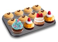 China RK Bakeware 12-Cup Carbon Steel Nonstick Muffin Cupcake Baking Tray 35x26.5cm for sale