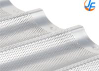 China 5 Loaf Nonstick Aluminum Baguette Baking Pan 18x4x1 Inch Compartments Commercial French Bread Tray for sale