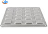 China Nonstick Aluminized Steel Square Ciabatta Roll Pan 20 Cavity 22 Gauge Baking Tray for sale