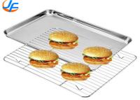 China Aluminium Cookie Sheet Pan and Stainless Steel Cooling Rack Set 18x13x1 Inch for sale