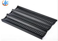 China Gold Nonstick Aluminum Baguette Baking Tray 0.8mm 1.0mm Thickness Commercial for sale