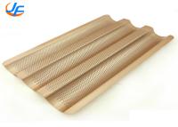 China Gold Nonstick Aluminum Baguette Baking Tray 0.8mm 1.0mm Thickness Commercial for sale