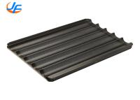 China Commercial 5 Slots Perforated Aluminum Baguette Baking Tray 400x600mm Nonstick French Bread Pan for sale