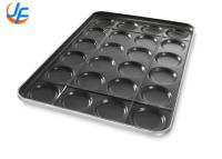China Aluminized Steel 24 Mold Hamburger Bun Tray 1.95 oz Muffin Top Pan for sale