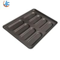 China Commercial Non-Stick Hot Dog Bun Pan 600x400mm Aluminum Steel Baking Tray for Bakeries for sale