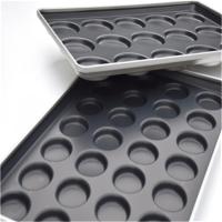 China Nonstick Mini Hamburger Bun Tray 2.5 Inch 35 Cup Aluminized Steel Baking Pan for sale