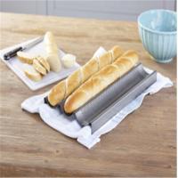 China NSF Aluminum Nonstick Perforated Baguette Pan 15 x 13 Inch 4 Wave Loaves Bread Baking for sale