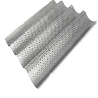 China NSF Aluminum 5052 3 Grooves French Bread Baguette Baking Trays for Foodservice for sale